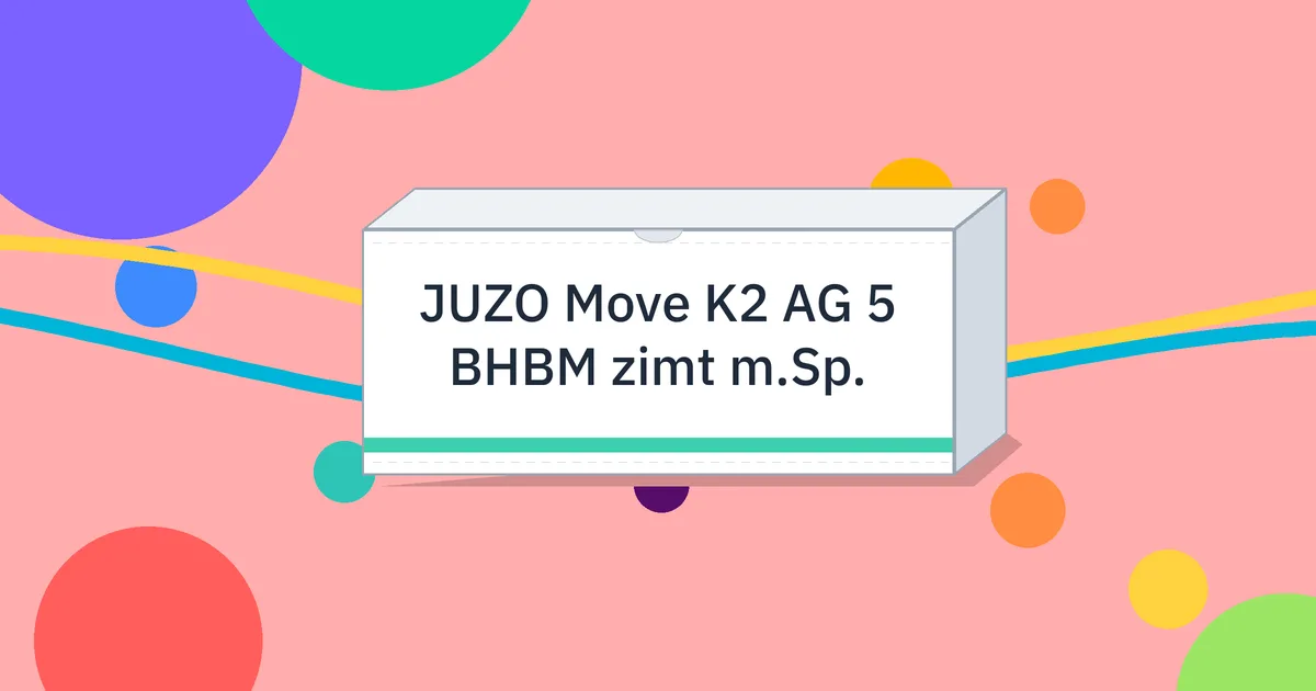 Symbolbild: Packung mit der Aufschrift JUZO Move K2 AG 5 BHBM zimt m.Sp. (PZN 18524637) – Verfügbarkeit und Bezug in Apotheken in Frankfurt am Main