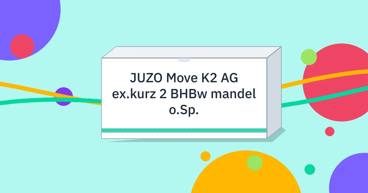 Symbolbild: Packung mit der Aufschrift JUZO Move K2 AG ex.kurz 2 BHBw mandel o.Sp. (PZN 16646187) – Verfügbarkeit und Bezug in Apotheken in Frankfurt am Main