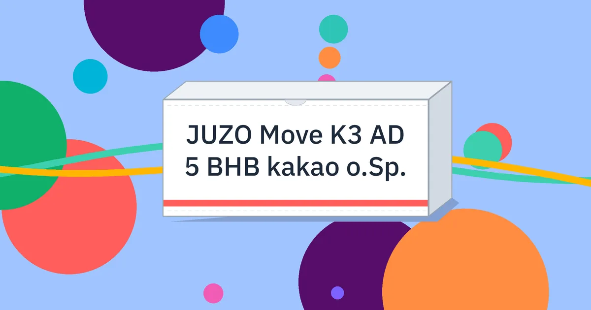 Symbolbild: Packung mit der Aufschrift JUZO Move K3 AD 5 BHB kakao o.Sp. (PZN 18571772) – Verfügbarkeit und Bezug in Apotheken in Frankfurt am Main