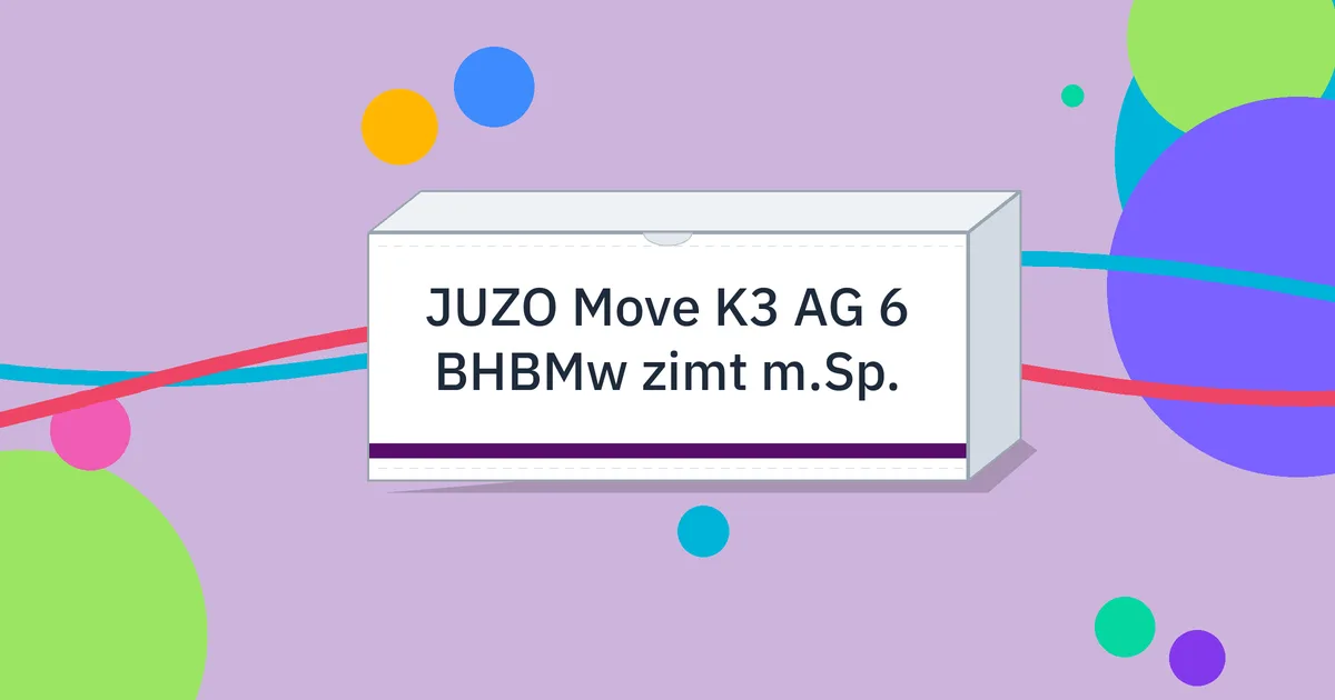 Symbolbild: Packung mit der Aufschrift JUZO Move K3 AG 6 BHBMw zimt m.Sp. (PZN 18576321) – Verfügbarkeit und Bezug in Apotheken in Frankfurt am Main