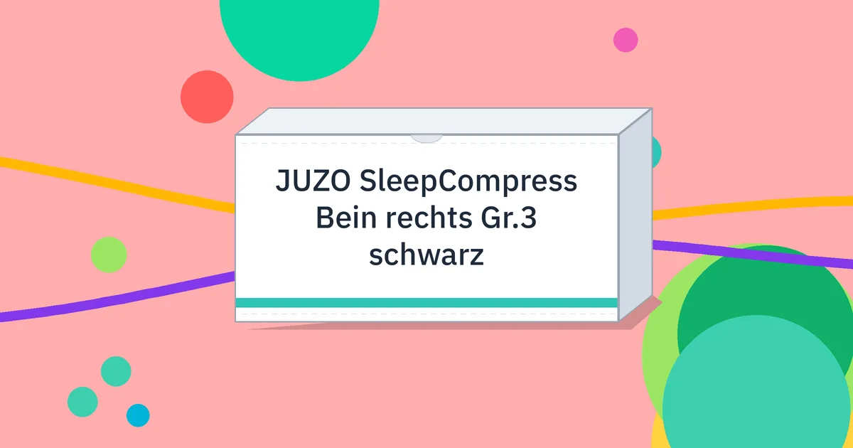 Symbolbild: Packung mit der Aufschrift JUZO SleepCompress Bein rechts Gr.3 schwarz (PZN 19622773) – Verfügbarkeit und Bezug in Apotheken in Frankfurt am Main