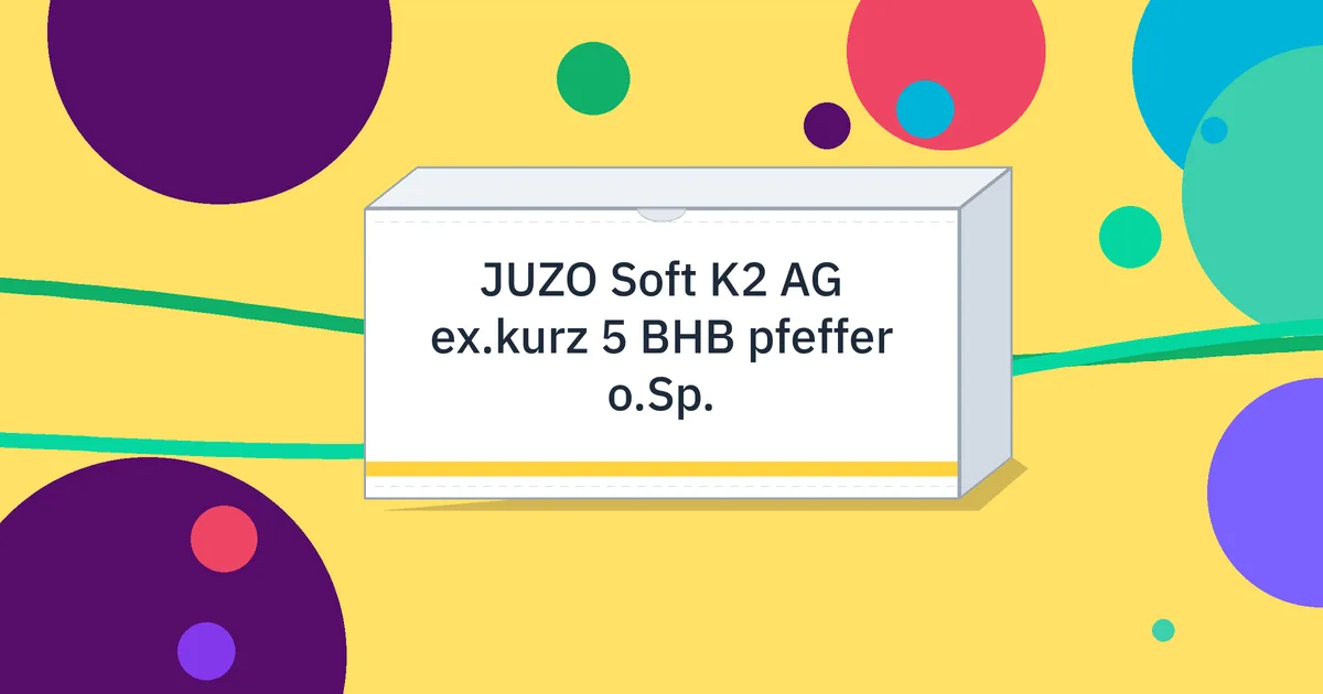 Symbolbild: Packung mit der Aufschrift JUZO Soft K2 AG ex.kurz 5 BHB pfeffer o.Sp. (PZN 14828004) – Verfügbarkeit und Bezug in Apotheken in Frankfurt am Main