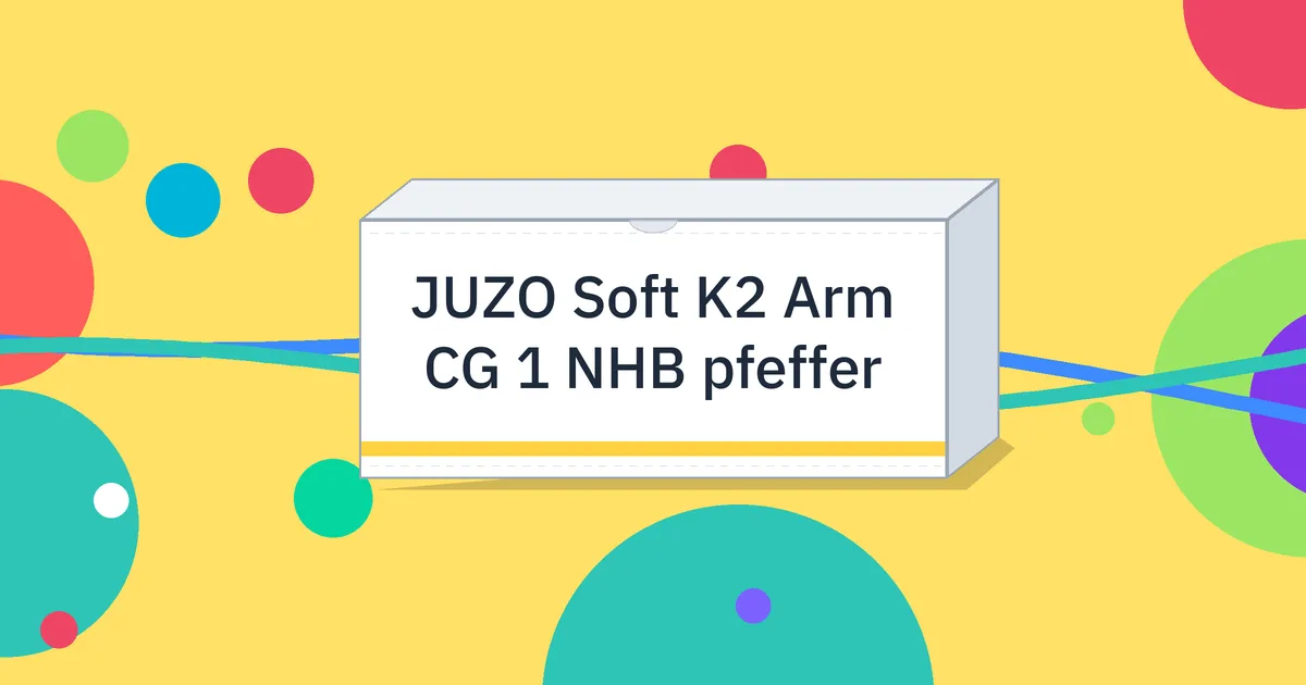 Symbolbild: Packung mit der Aufschrift JUZO Soft K2 Arm CG 1 NHB pfeffer (PZN 15510675) – Verfügbarkeit und Bezug in Apotheken in Frankfurt am Main