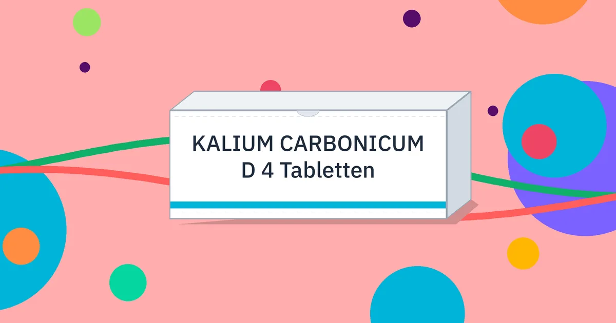 Symbolbild: Packung mit der Aufschrift KALIUM CARBONICUM D 4 Tabletten (PZN 01775105) – Verfügbarkeit und Bezug in Apotheken in Frankfurt am Main