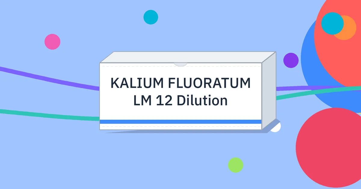 Symbolbild: Packung mit der Aufschrift KALIUM FLUORATUM LM 12 Dilution (PZN 12921509) – Verfügbarkeit und Bezug in Apotheken in Frankfurt am Main