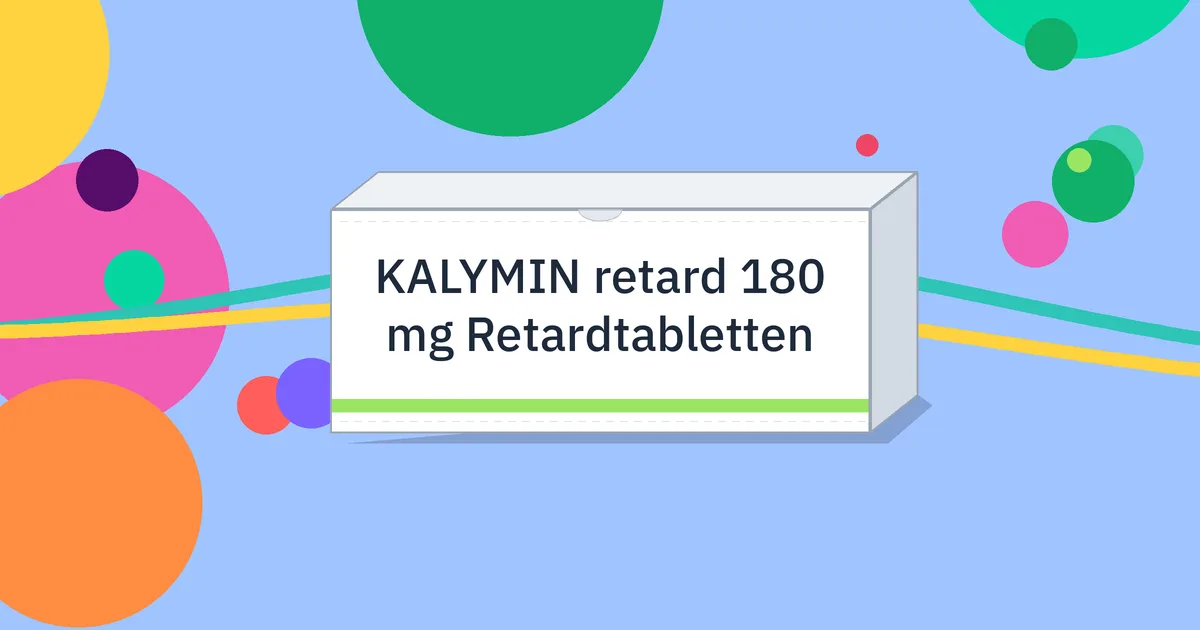 Symbolbild: Packung mit der Aufschrift KALYMIN retard 180 mg Retardtabletten (PZN 07424370) – Verfügbarkeit und Bezug in Apotheken in Frankfurt am Main
