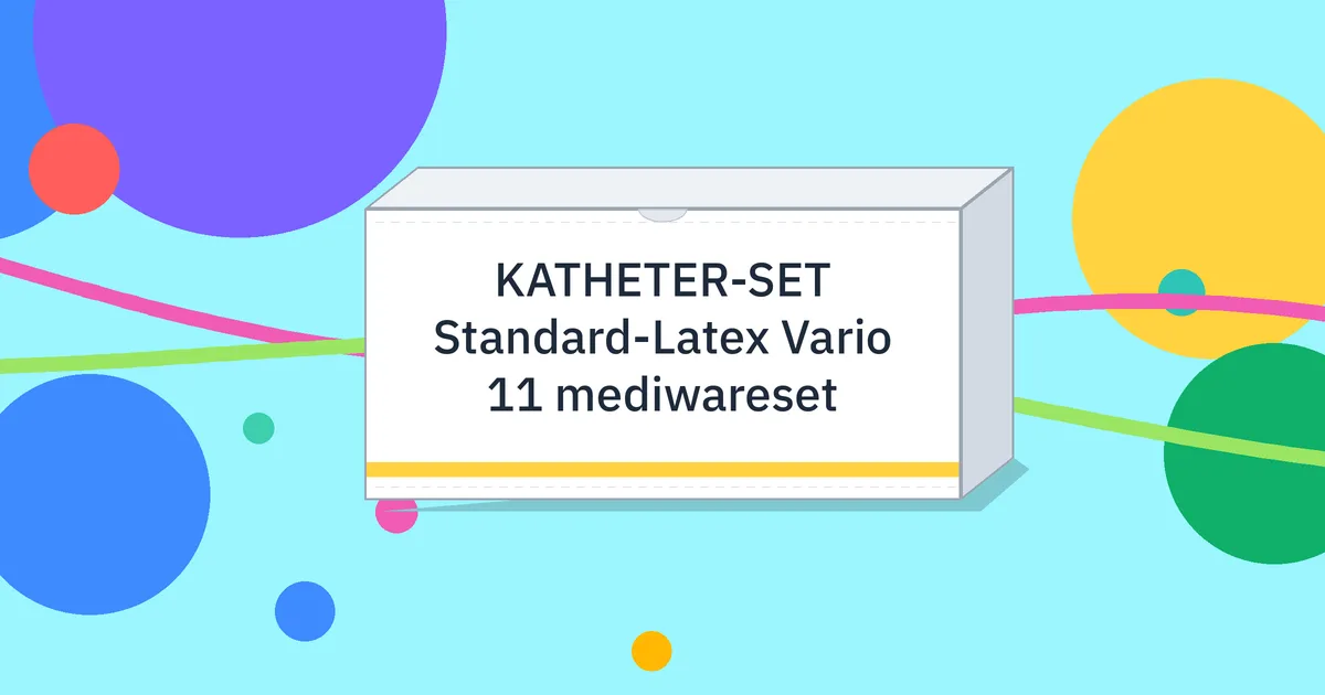 Symbolbild: Packung mit der Aufschrift KATHETER-SET Standard-Latex Vario 11 mediwareset (PZN 19556094) – Verfügbarkeit und Bezug in Apotheken in Frankfurt am Main