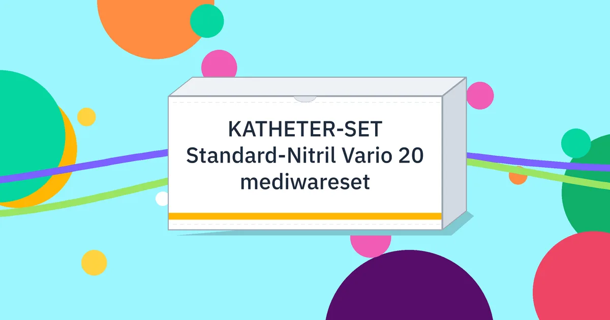 Symbolbild: Packung mit der Aufschrift KATHETER-SET Standard-Nitril Vario 20 mediwareset (PZN 19470895) – Verfügbarkeit und Bezug in Apotheken in Frankfurt am Main