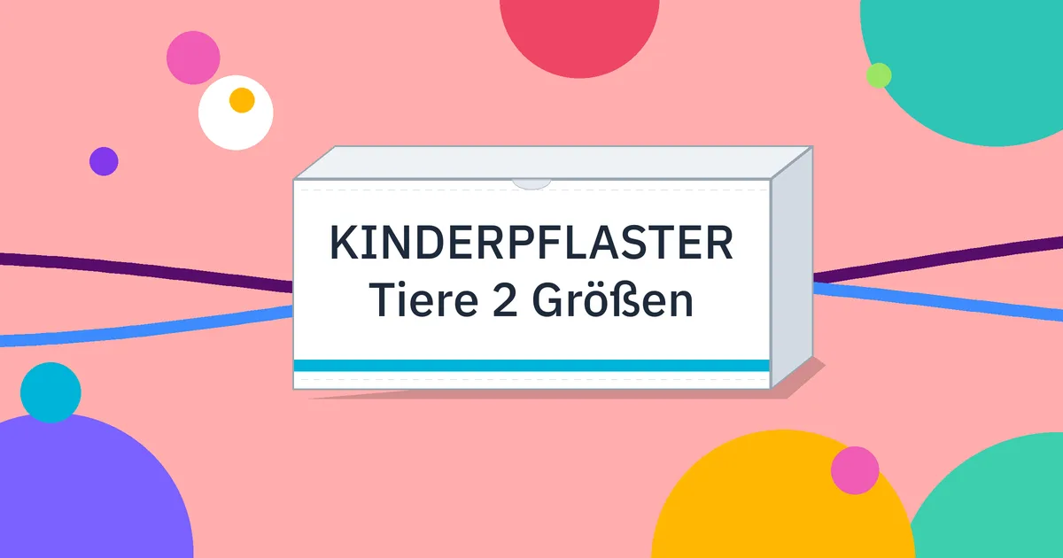 Symbolbild: Packung mit der Aufschrift KINDERPFLASTER Tiere 2 Größen (PZN 19269130) – Verfügbarkeit und Bezug in Apotheken in Frankfurt am Main