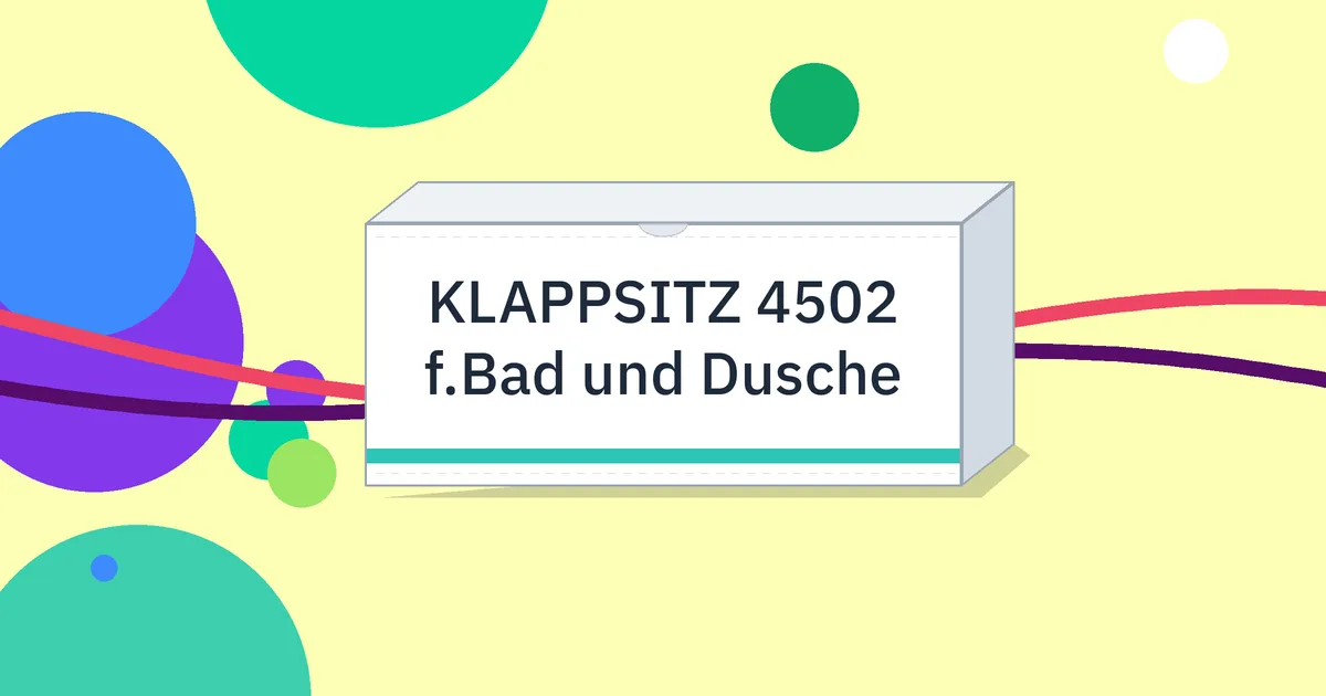 Symbolbild: Packung mit der Aufschrift KLAPPSITZ 4502 f.Bad und Dusche (PZN 08793336) – Verfügbarkeit und Bezug in Apotheken in Frankfurt am Main