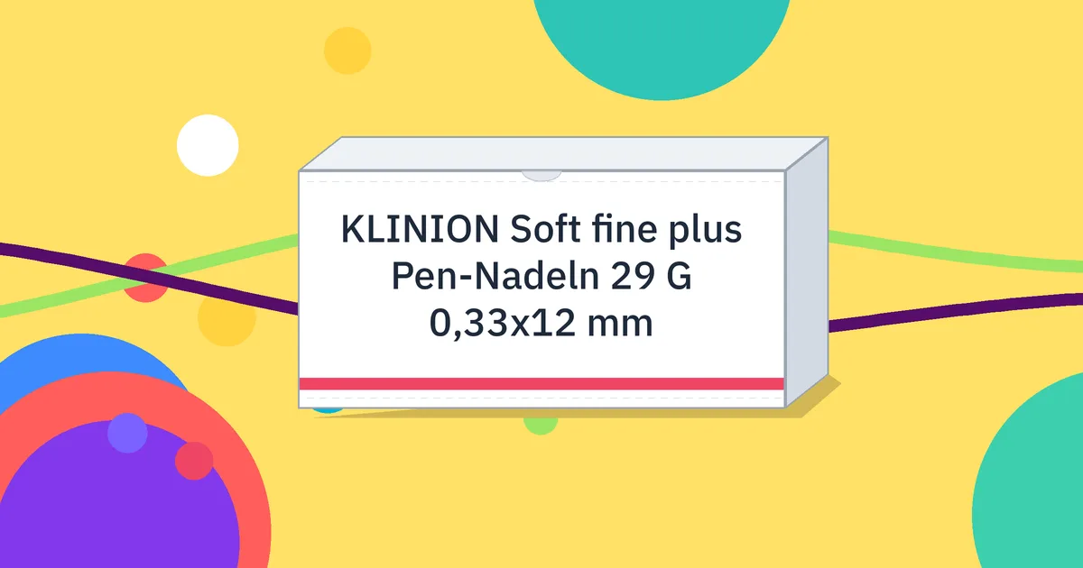 Symbolbild: Packung mit der Aufschrift KLINION Soft fine plus Pen-Nadeln 29 G 0,33x12 mm (PZN 09166274) – Verfügbarkeit und Bezug in Apotheken in Frankfurt am Main