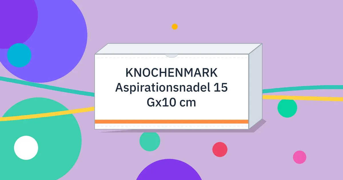 Symbolbild: Packung mit der Aufschrift KNOCHENMARK Aspirationsnadel 15 Gx10 cm (PZN 00292787) – Verfügbarkeit und Bezug in Apotheken in Frankfurt am Main