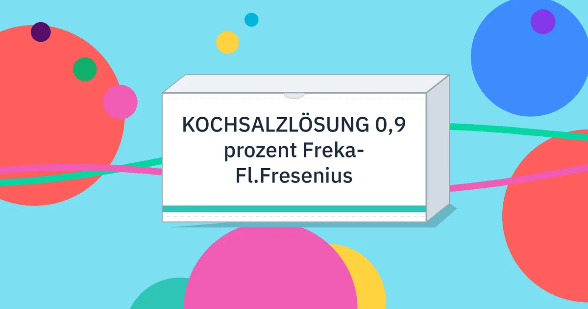Symbolbild: Packung mit der Aufschrift KOCHSALZLÖSUNG 0,9 prozent Freka-Fl.Fresenius (PZN 00808765) – Verfügbarkeit und Bezug in Apotheken in Frankfurt am Main