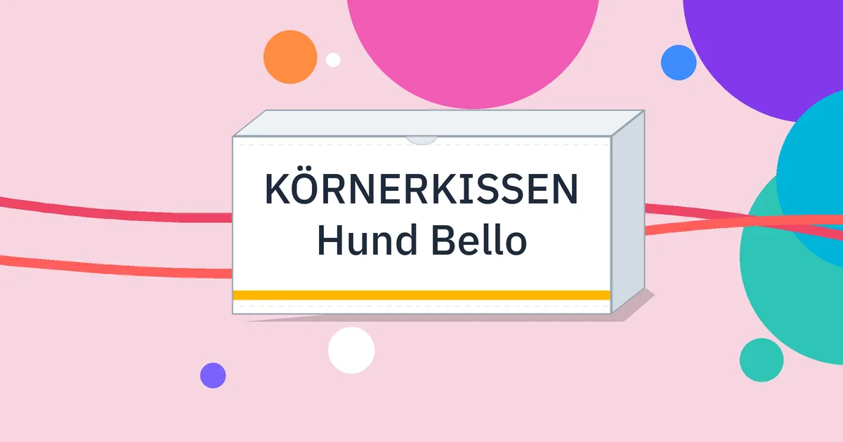 Symbolbild: Packung mit der Aufschrift KÖRNERKISSEN Hund Bello (PZN 20916818) – Verfügbarkeit und Bezug in Apotheken in Frankfurt am Main