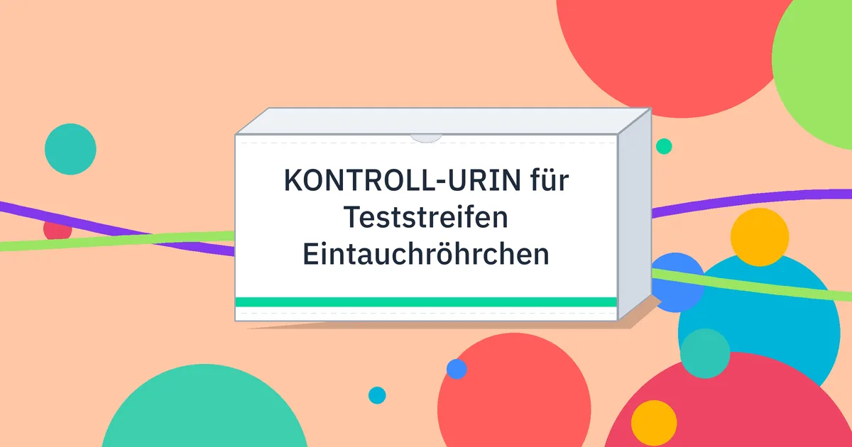 Symbolbild: Packung mit der Aufschrift KONTROLL-URIN für Teststreifen Eintauchröhrchen (PZN 10084104) – Verfügbarkeit und Bezug in Apotheken in Frankfurt am Main