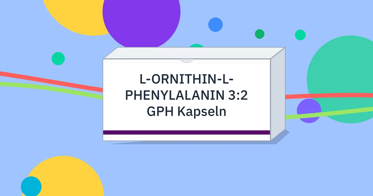 Symbolbild: Packung mit der Aufschrift L-ORNITHIN-L-PHENYLALANIN 3:2 GPH Kapseln (PZN 04131791) – Verfügbarkeit und Bezug in Apotheken in Frankfurt am Main