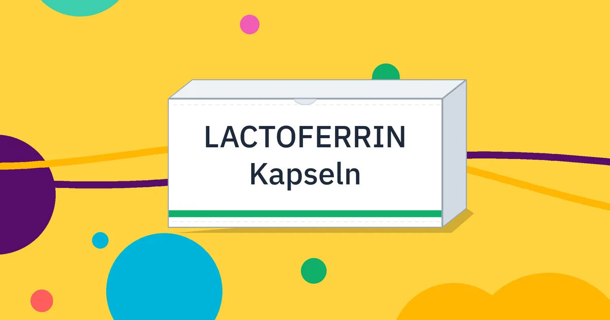 Symbolbild: Packung mit der Aufschrift LACTOFERRIN Kapseln (PZN 18010766) – Verfügbarkeit und Bezug in Apotheken in Frankfurt am Main
