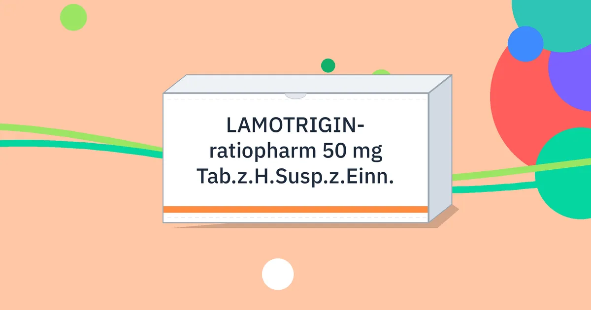 Symbolbild: Packung mit der Aufschrift LAMOTRIGIN-ratiopharm 50 mg Tab.z.H.Susp.z.Einn. (PZN 04625530) – Verfügbarkeit und Bezug in Apotheken in Frankfurt am Main