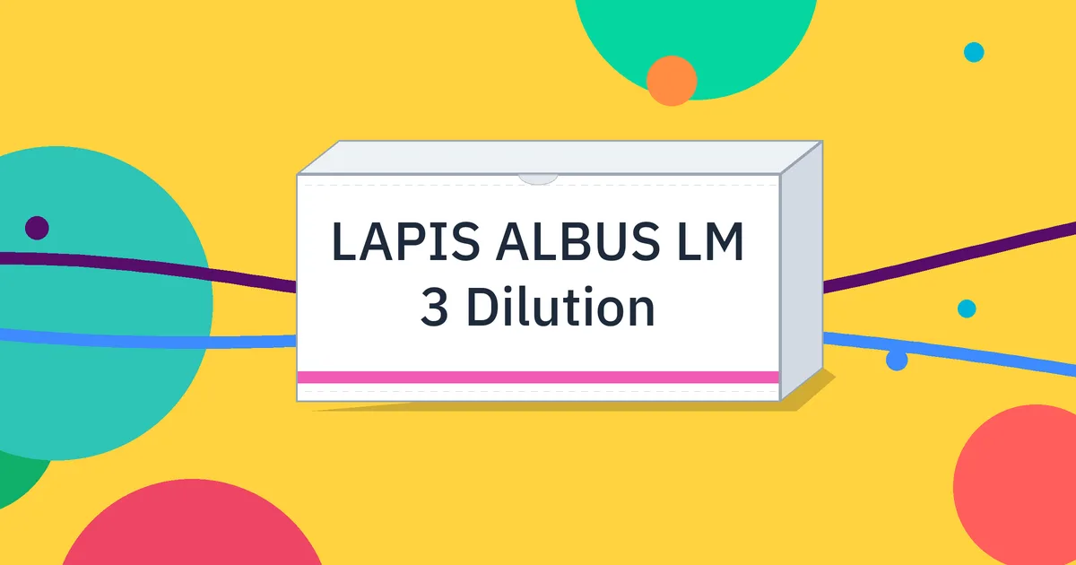 Symbolbild: Packung mit der Aufschrift LAPIS ALBUS LM 3 Dilution (PZN 13523024) – Verfügbarkeit und Bezug in Apotheken in Frankfurt am Main