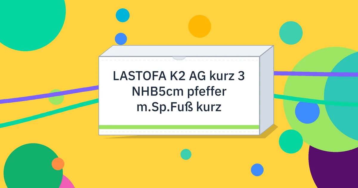 Symbolbild: Packung mit der Aufschrift LASTOFA K2 AG kurz 3 NHB5cm pfeffer m.Sp.Fuß kurz (PZN 13804757) – Verfügbarkeit und Bezug in Apotheken in Frankfurt am Main
