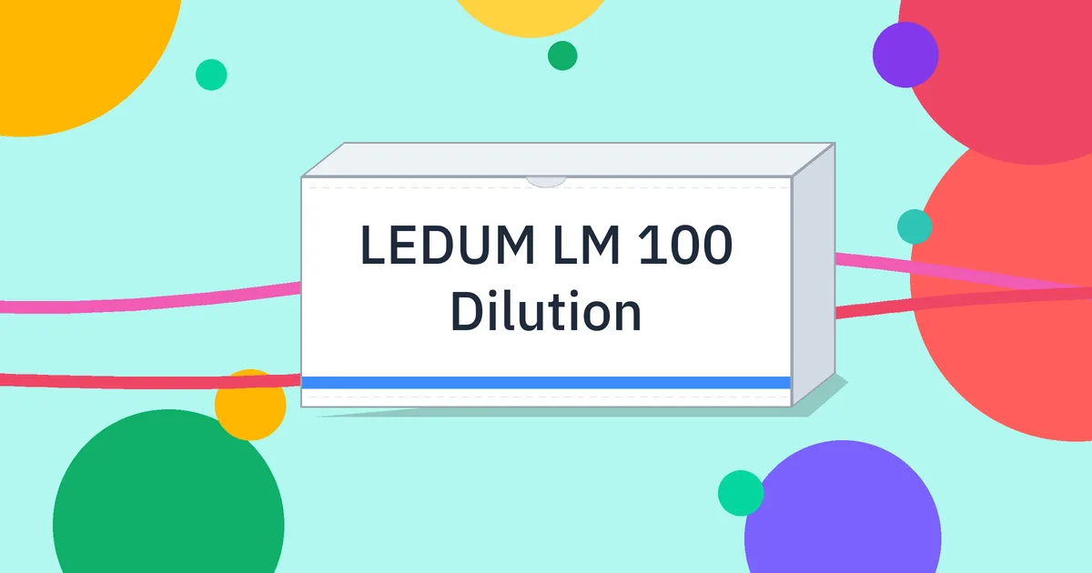 Symbolbild: Packung mit der Aufschrift LEDUM LM 100 Dilution (PZN 12930477) – Verfügbarkeit und Bezug in Apotheken in Frankfurt am Main