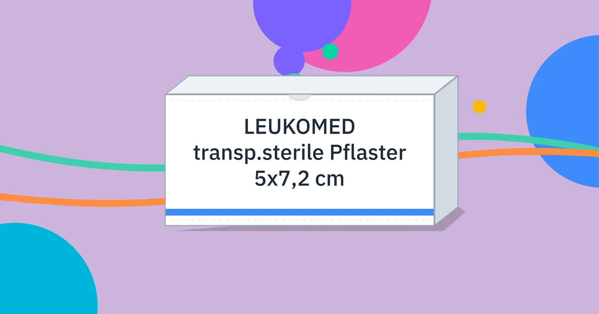 Symbolbild: Packung mit der Aufschrift LEUKOMED transp.sterile Pflaster 5x7,2 cm (PZN 12657314) – Verfügbarkeit und Bezug in Apotheken in Frankfurt am Main