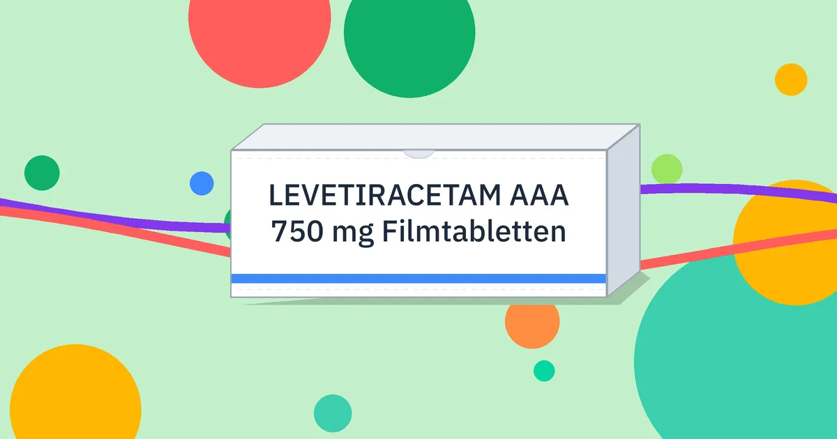 Symbolbild: Packung mit der Aufschrift LEVETIRACETAM AAA 750 mg Filmtabletten (PZN 09381601) – Verfügbarkeit und Bezug in Apotheken in Frankfurt am Main