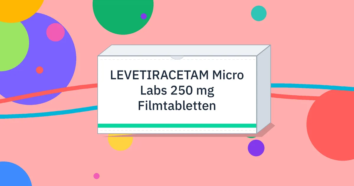 Symbolbild: Packung mit der Aufschrift LEVETIRACETAM Micro Labs 250 mg Filmtabletten (PZN 17819247) – Verfügbarkeit und Bezug in Apotheken in Frankfurt am Main