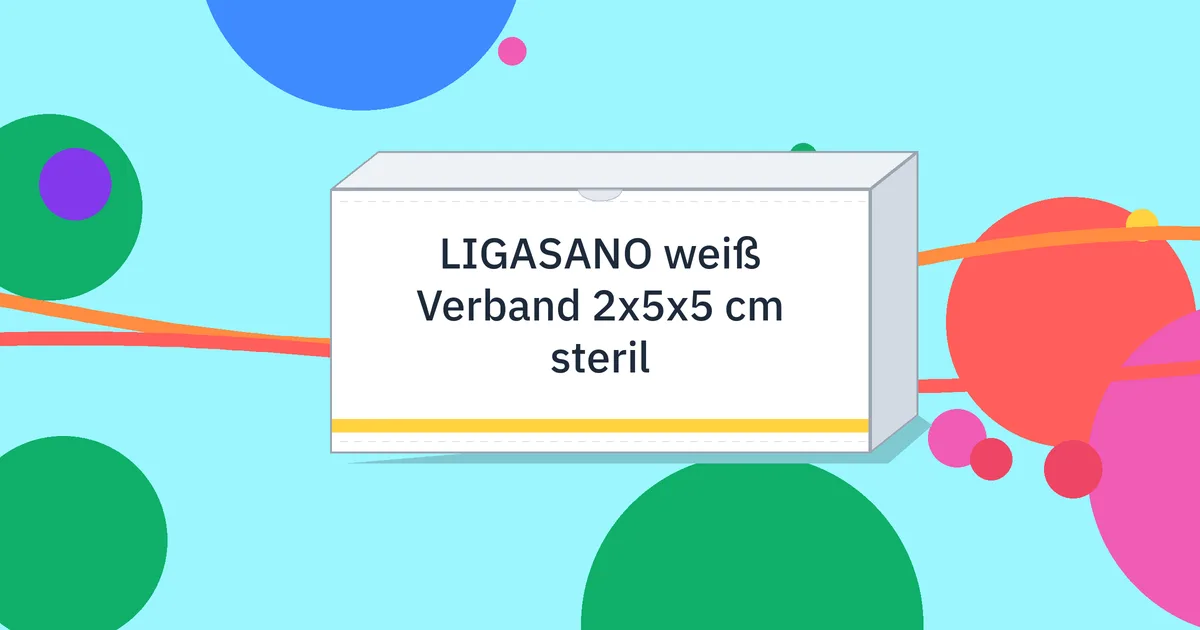 Symbolbild: Packung mit der Aufschrift LIGASANO weiß Verband 2x5x5 cm steril (PZN 20363644) – Verfügbarkeit und Bezug in Apotheken in Frankfurt am Main