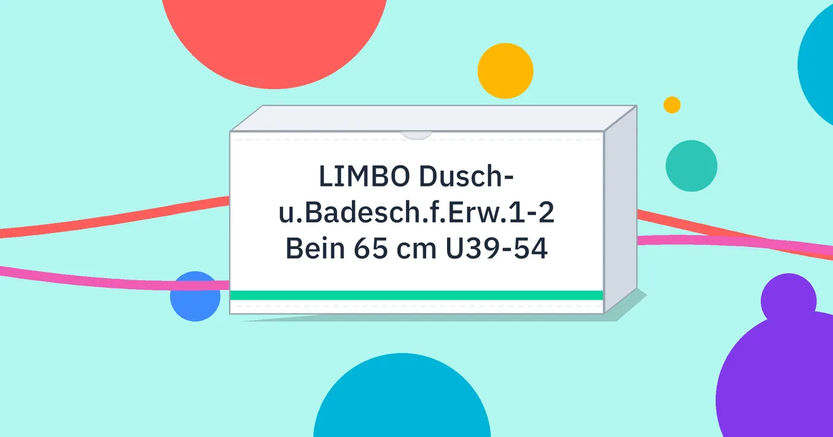 Symbolbild: Packung mit der Aufschrift LIMBO Dusch-u.Badesch.f.Erw.1-2 Bein 65 cm U39-54 (PZN 14313139) – Verfügbarkeit und Bezug in Apotheken in Frankfurt am Main