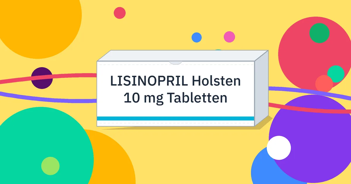 Symbolbild: Packung mit der Aufschrift LISINOPRIL Holsten 10 mg Tabletten (PZN 17258725) – Verfügbarkeit und Bezug in Apotheken in Frankfurt am Main