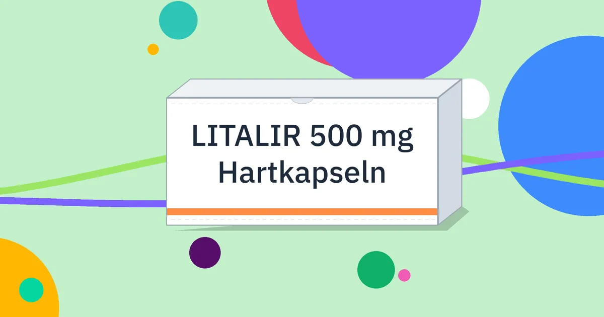 Symbolbild: Packung mit der Aufschrift LITALIR 500 mg Hartkapseln (PZN 00148866) – Verfügbarkeit und Bezug in Apotheken in Frankfurt am Main
