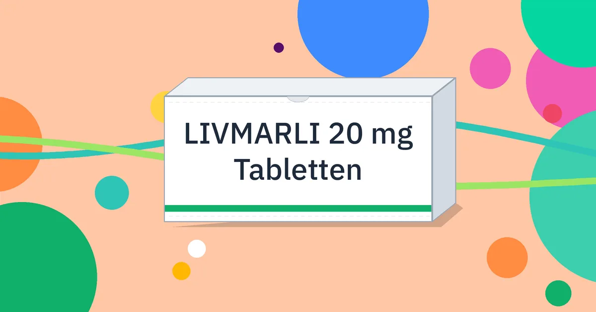 Symbolbild: Packung mit der Aufschrift LIVMARLI 20 mg Tabletten (PZN 20381659) – Verfügbarkeit und Bezug in Apotheken in Frankfurt am Main