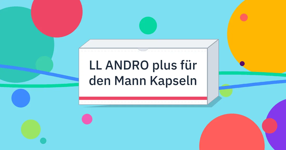Symbolbild: Packung mit der Aufschrift LL ANDRO plus für den Mann Kapseln (PZN 19794468) – Verfügbarkeit und Bezug in Apotheken in Frankfurt am Main
