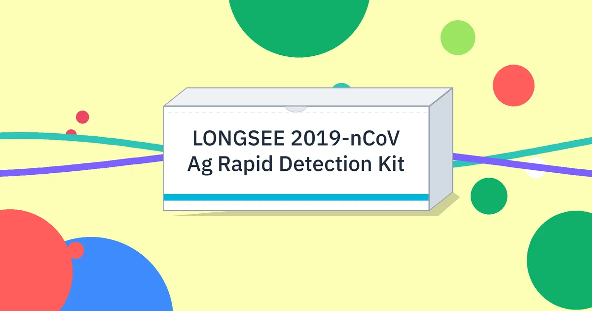 Symbolbild: Packung mit der Aufschrift LONGSEE 2019-nCoV Ag Rapid Detection Kit (PZN 19204886) – Verfügbarkeit und Bezug in Apotheken in Frankfurt am Main