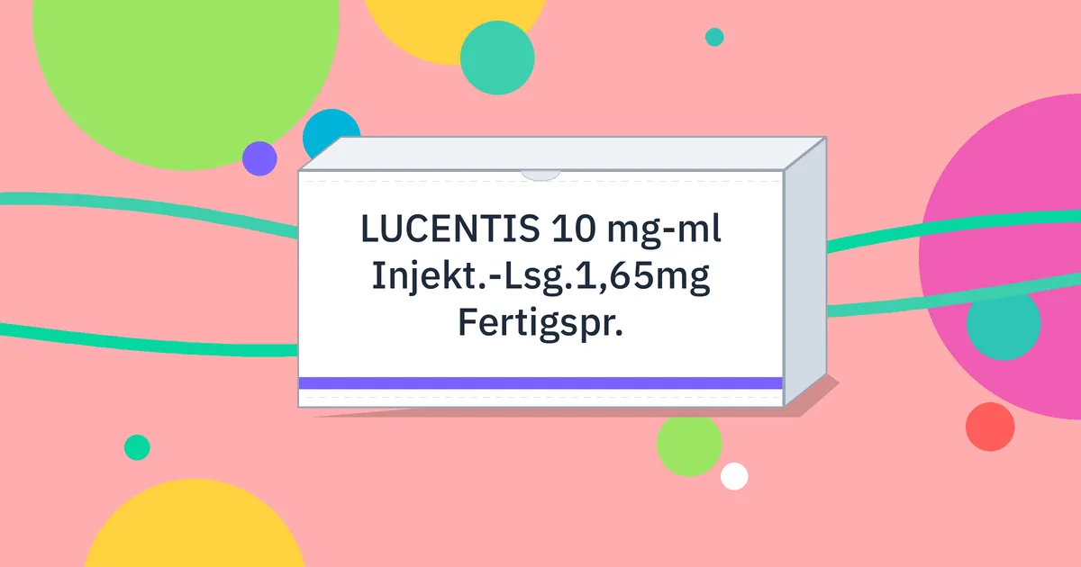 Symbolbild: Packung mit der Aufschrift LUCENTIS 10 mg-ml Injekt.-Lsg.1,65mg Fertigspr. (PZN 17518764) – Verfügbarkeit und Bezug in Apotheken in Frankfurt am Main