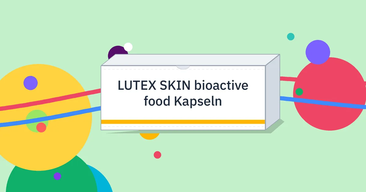 Symbolbild: Packung mit der Aufschrift LUTEX SKIN bioactive food Kapseln (PZN 08411116) – Verfügbarkeit und Bezug in Apotheken in Frankfurt am Main
