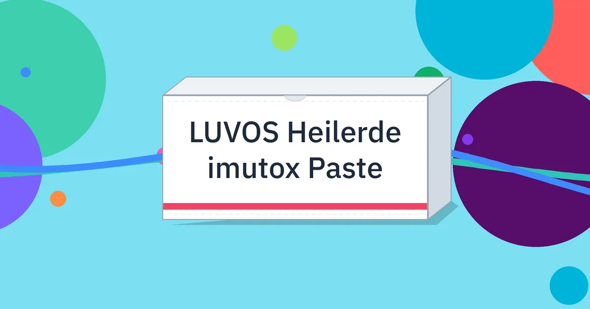 Symbolbild: Packung mit der Aufschrift LUVOS Heilerde imutox Paste (PZN 12548281) – Verfügbarkeit und Bezug in Apotheken in Frankfurt am Main