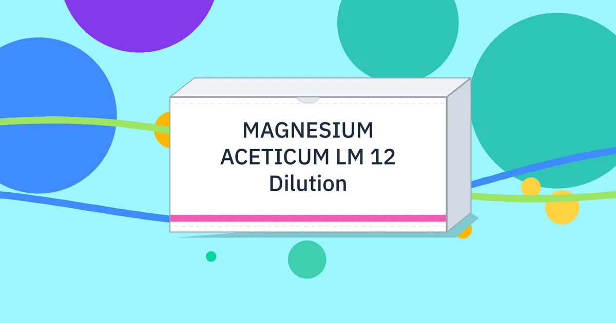 Symbolbild: Packung mit der Aufschrift MAGNESIUM ACETICUM LM 12 Dilution (PZN 12935658) – Verfügbarkeit und Bezug in Apotheken in Frankfurt am Main