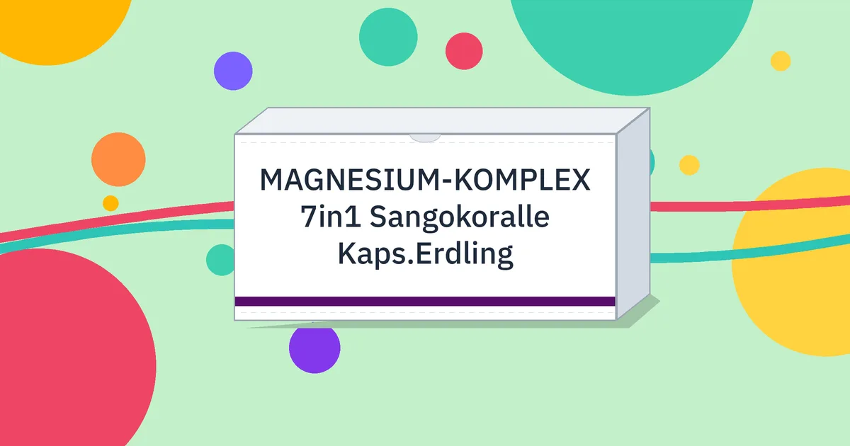 Symbolbild: Packung mit der Aufschrift MAGNESIUM-KOMPLEX 7in1 Sangokoralle Kaps.Erdling (PZN 18000779) – Verfügbarkeit und Bezug in Apotheken in Frankfurt am Main