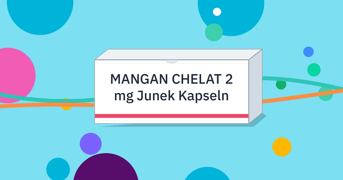 Symbolbild: Packung mit der Aufschrift MANGAN CHELAT 2 mg Junek Kapseln (PZN 10015178) – Verfügbarkeit und Bezug in Apotheken in Frankfurt am Main