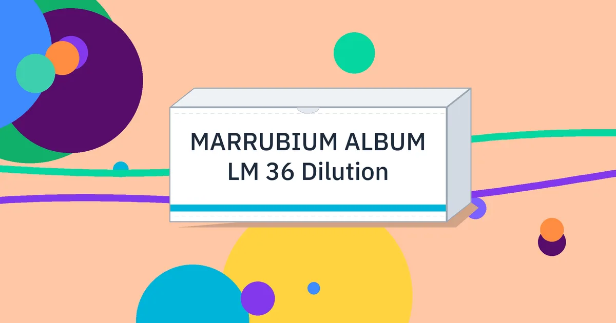 Symbolbild: Packung mit der Aufschrift MARRUBIUM ALBUM LM 36 Dilution (PZN 13602137) – Verfügbarkeit und Bezug in Apotheken in Frankfurt am Main