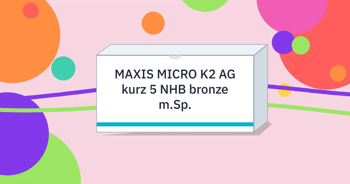 Symbolbild: Packung mit der Aufschrift MAXIS MICRO K2 AG kurz 5 NHB bronze m.Sp. (PZN 17673950) – Verfügbarkeit und Bezug in Apotheken in Frankfurt am Main