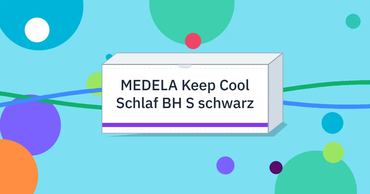 Symbolbild: Packung mit der Aufschrift MEDELA Keep Cool Schlaf BH S schwarz (PZN 18269381) – Verfügbarkeit und Bezug in Apotheken in Frankfurt am Main