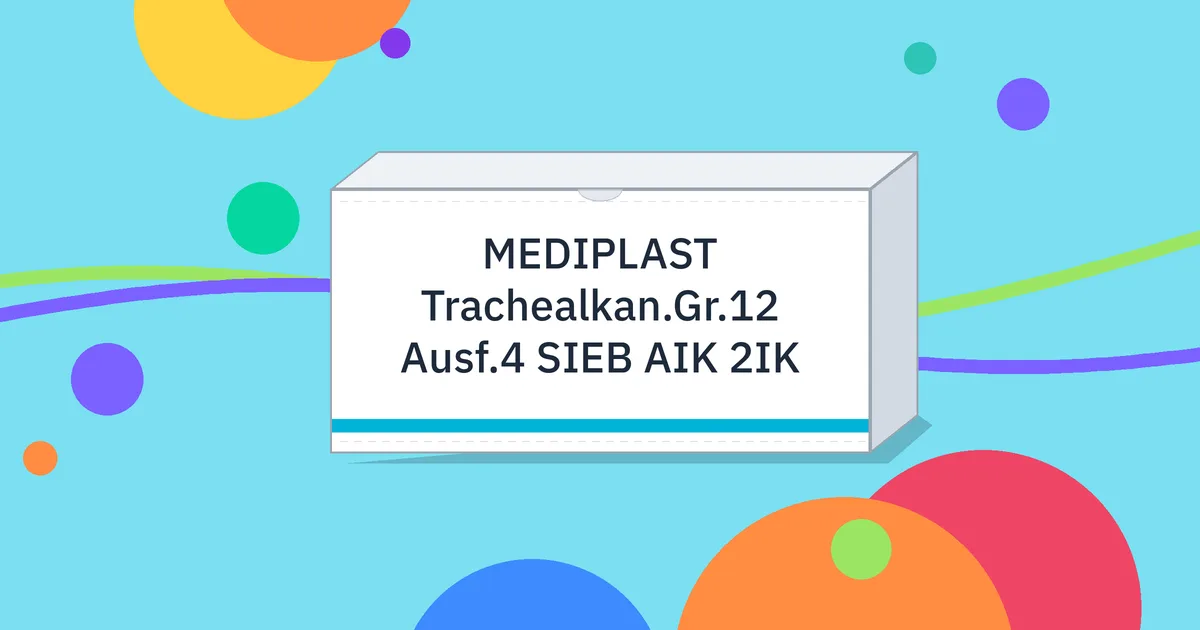 Symbolbild: Packung mit der Aufschrift MEDIPLAST Trachealkan.Gr.12 Ausf.4 SIEB AIK 2IK (PZN 04526555) – Verfügbarkeit und Bezug in Apotheken in Frankfurt am Main