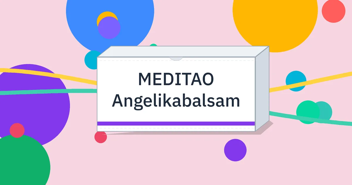 Symbolbild: Packung mit der Aufschrift MEDITAO Angelikabalsam (PZN 10557063) – Verfügbarkeit und Bezug in Apotheken in Frankfurt am Main
