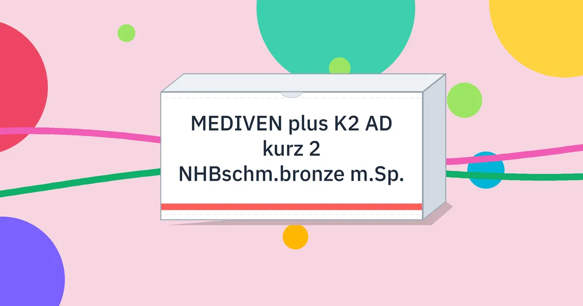 Symbolbild: Packung mit der Aufschrift MEDIVEN plus K2 AD kurz 2 NHBschm.bronze m.Sp. (PZN 15926921) – Verfügbarkeit und Bezug in Apotheken in Frankfurt am Main