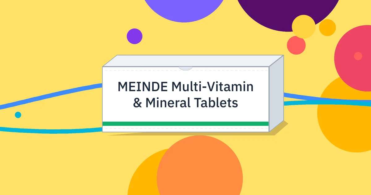 Symbolbild: Packung mit der Aufschrift MEINDE Multi-Vitamin & Mineral Tablets (PZN 20107711) – Verfügbarkeit und Bezug in Apotheken in Frankfurt am Main