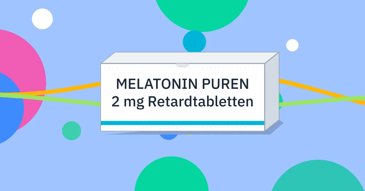 Symbolbild: Packung mit der Aufschrift MELATONIN PUREN 2 mg Retardtabletten (PZN 17636788) – Verfügbarkeit und Bezug in Apotheken in Frankfurt am Main