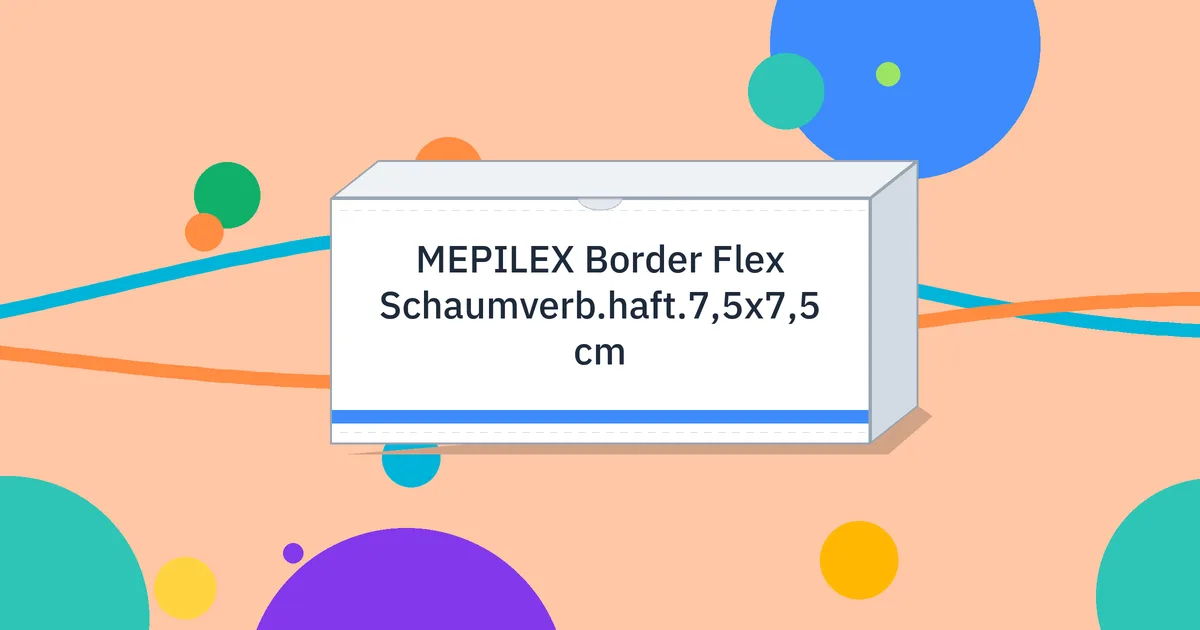 Symbolbild: Packung mit der Aufschrift MEPILEX Border Flex Schaumverb.haft.7,5x7,5 cm (PZN 19786167) – Verfügbarkeit und Bezug in Apotheken in Frankfurt am Main